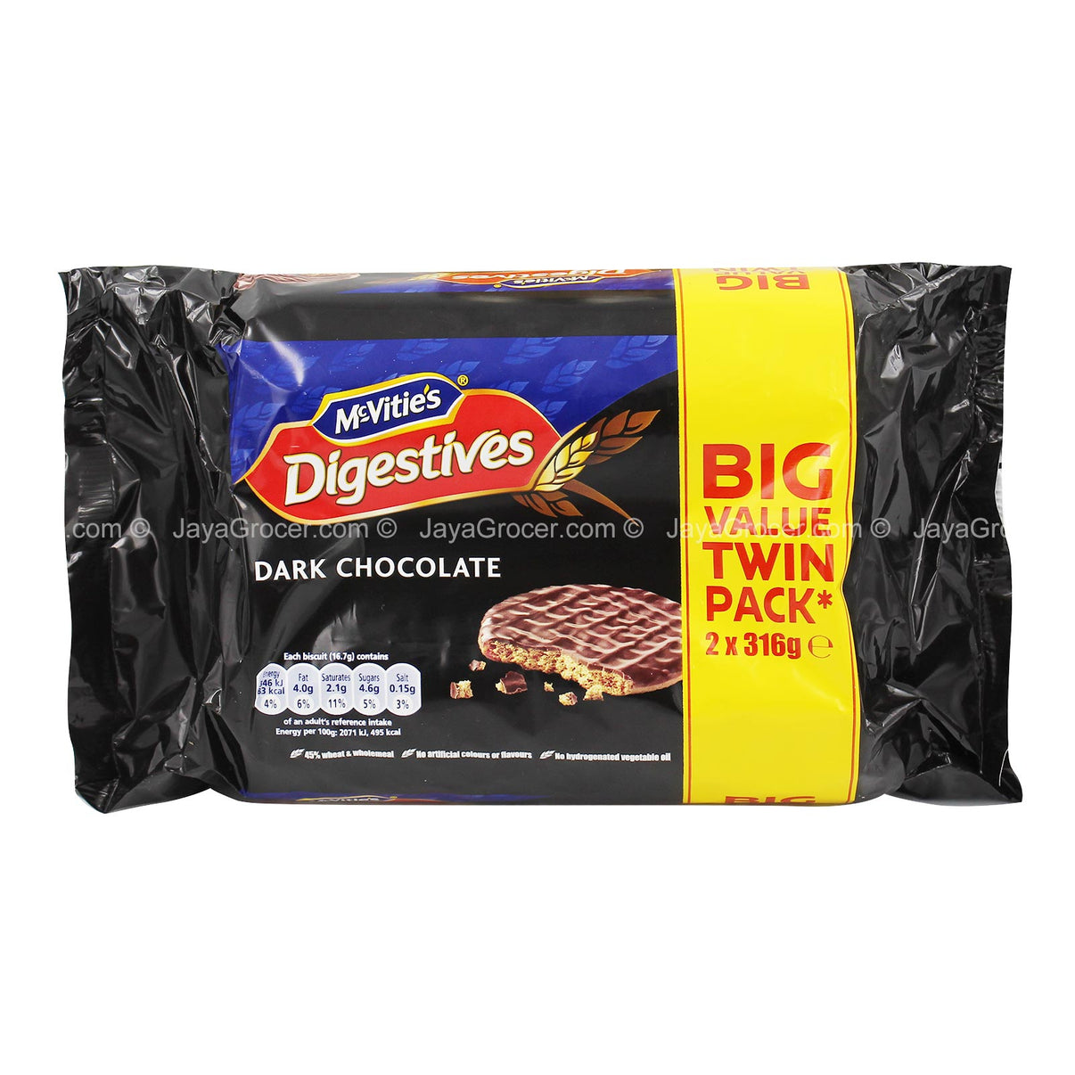 McVities Digestives Dark Chocolate (Twin Pack) 316g x 2 – Jaya Grocer ...